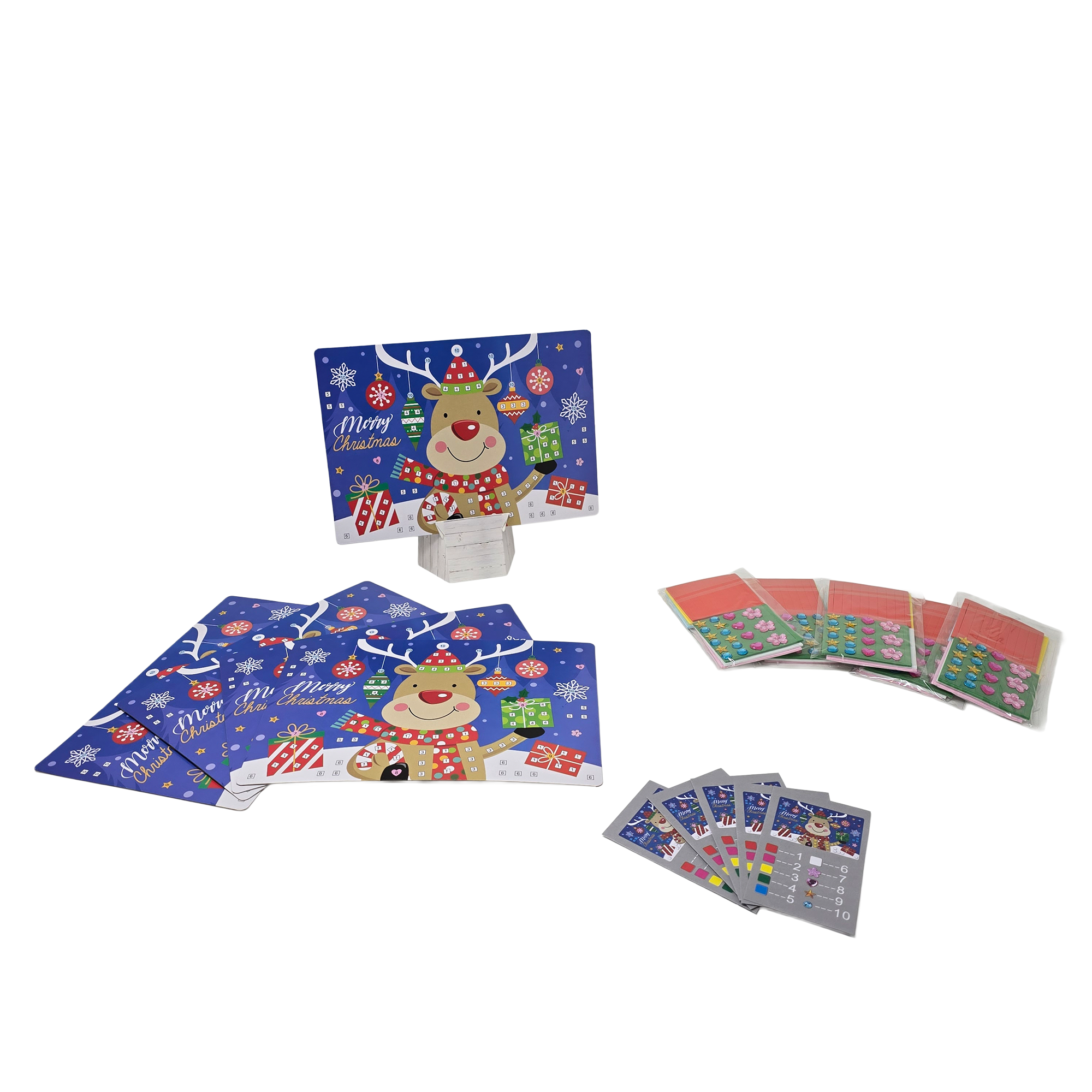 Mosaic Art Merry Christmas Reindeer Pack of 5 – Retail Teddy Tastic